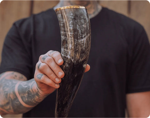 Dragon Viking Horn with Hand Carved Fire Beast Design – Modern Viking