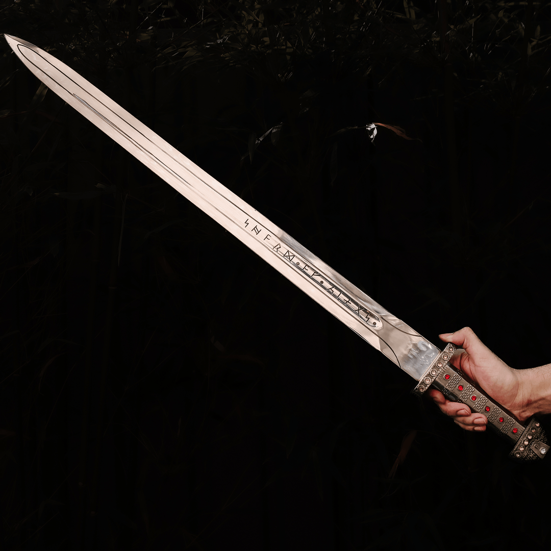 Ragnar Viking Sword – Full Steel Blade & Handle with Leather Sheath ...